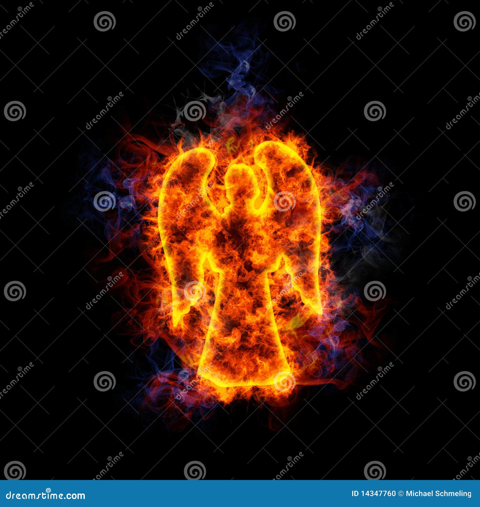 Fiery angel. stock illustration. Illustration of guardian - 14347760