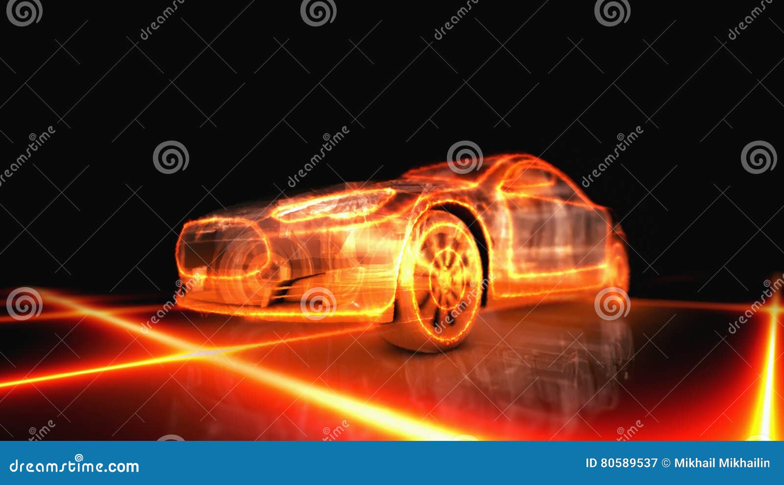 Fiery Appearance of the Machine Stock Illustration - Illustration of ...