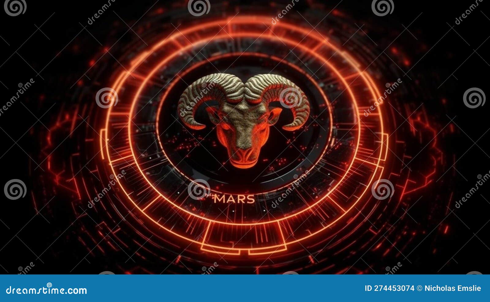 Fiery Aries Ram Symbol Ai Generated Stock Illustration - Illustration ...