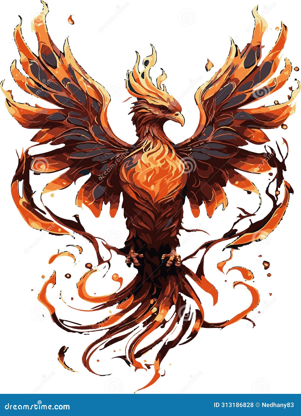 Fiery Ascend, a Vibrant Phoenix in Mid Flight Symbolizing Rebirth and ...