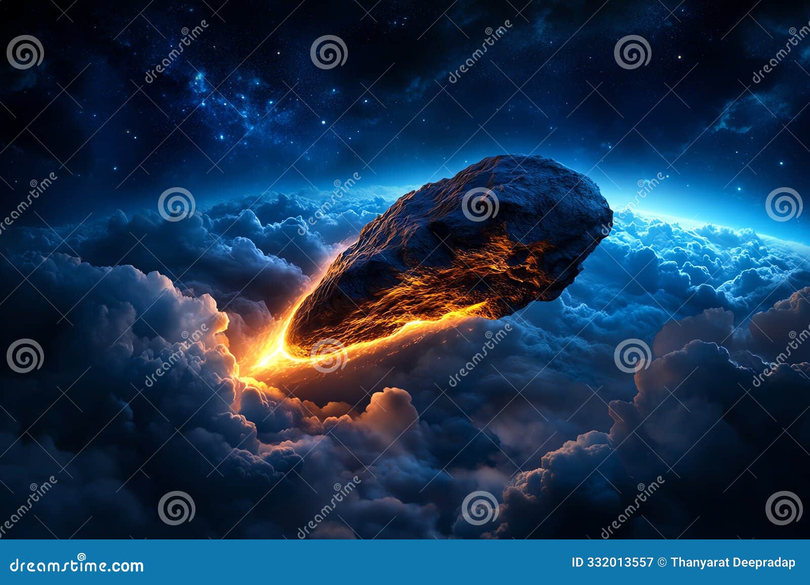 A Fiery Asteroid Streaks through the Atmosphere, Leaving a Trail of ...