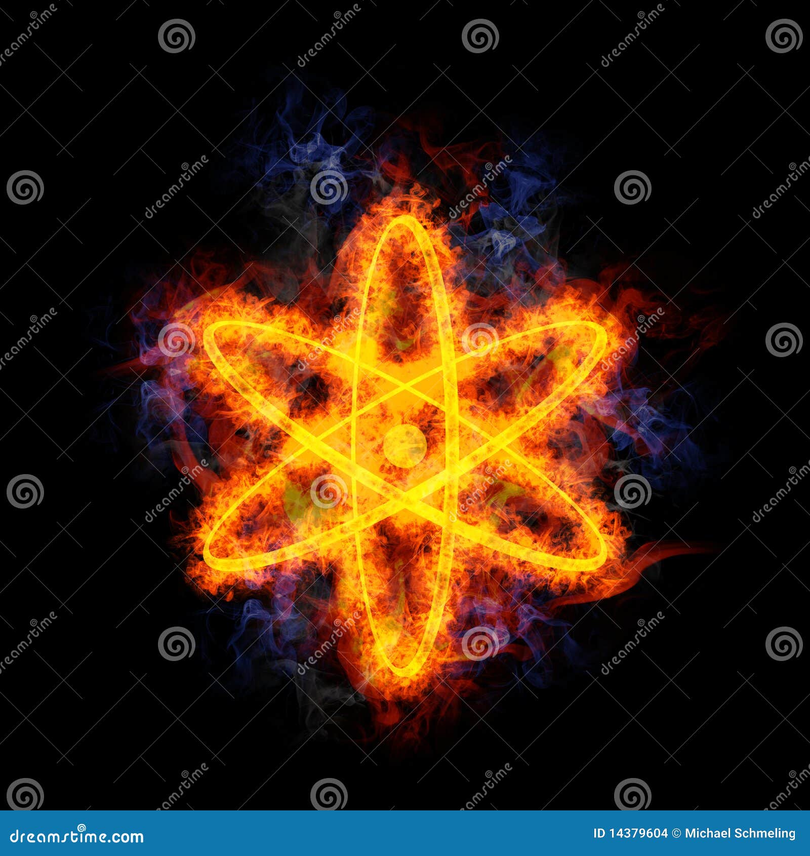 Fiery atom. stock illustration. Illustration of grunge - 14379604