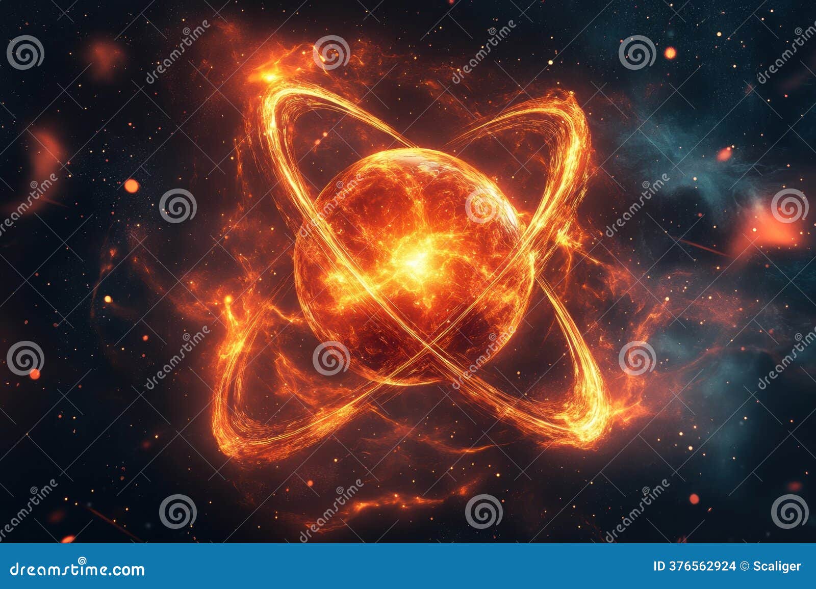 Atomic Nucleus Electrons Neutrons Protons. Model Shows That An Atom Is ...