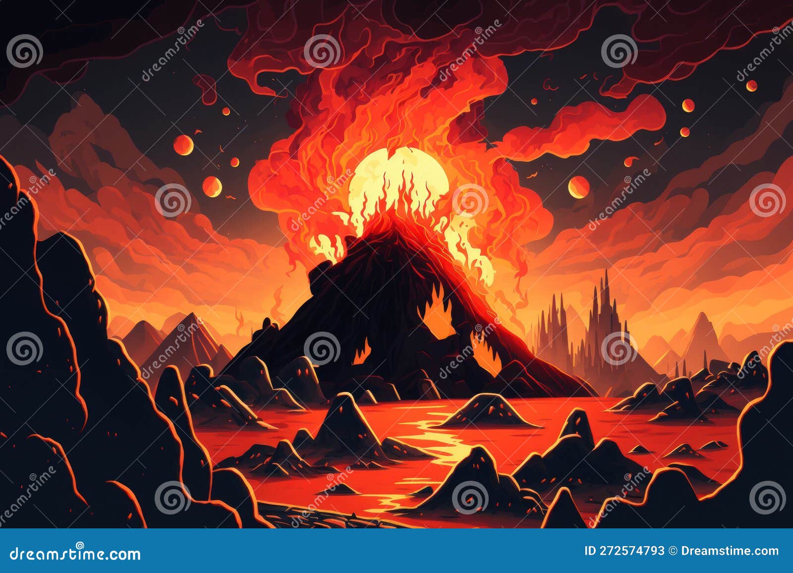 A fiery backdrop stock illustration. Illustration of danger - 272574793