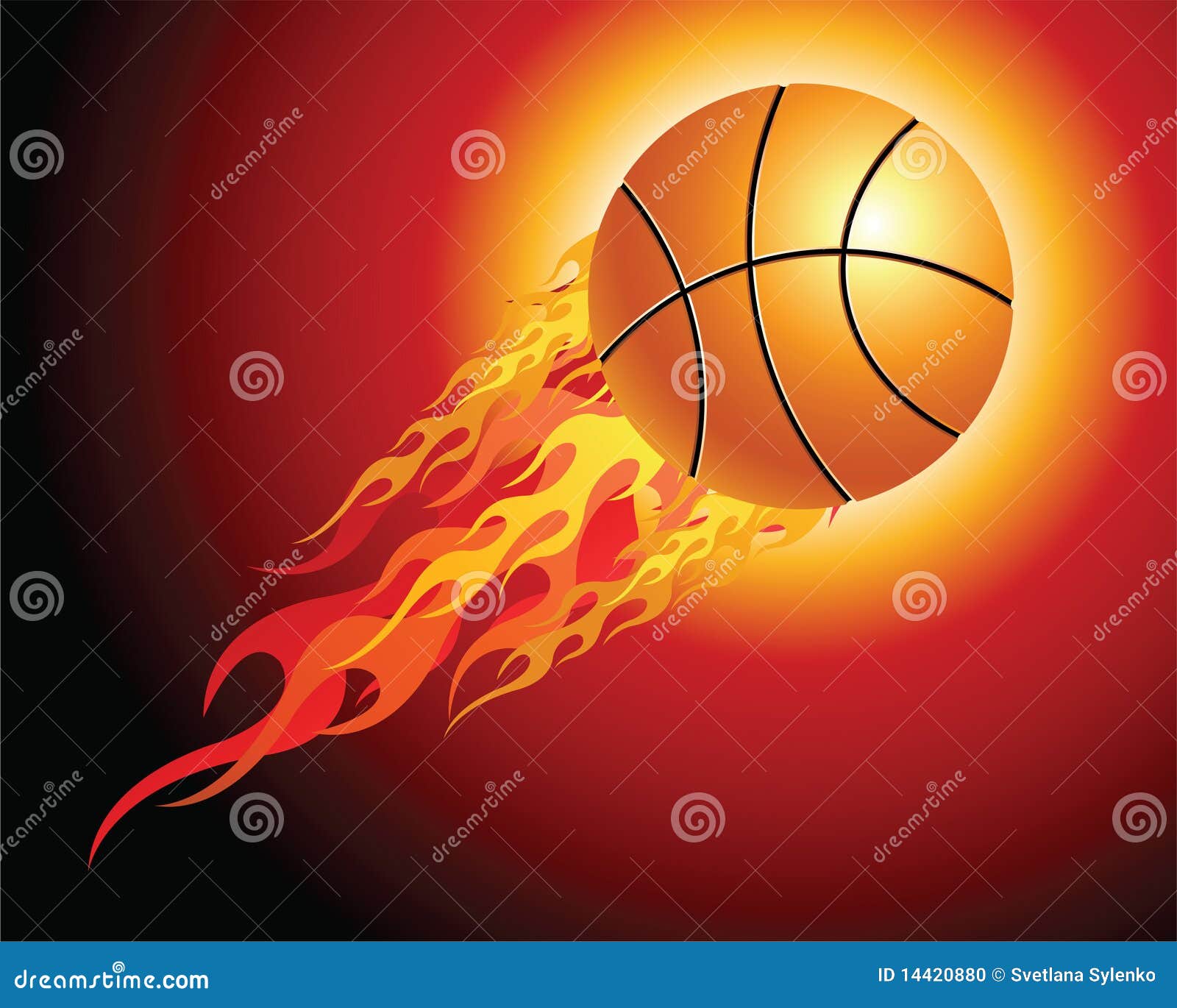 Fiery basketball ball stock vector. Illustration of abstract - 14420880