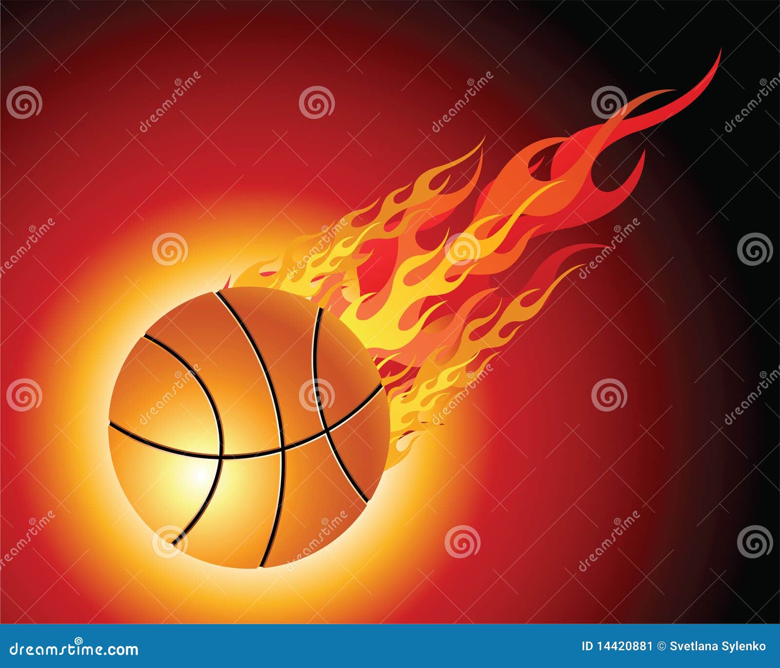 Fiery basketball ball stock vector. Illustration of basketball - 14420881