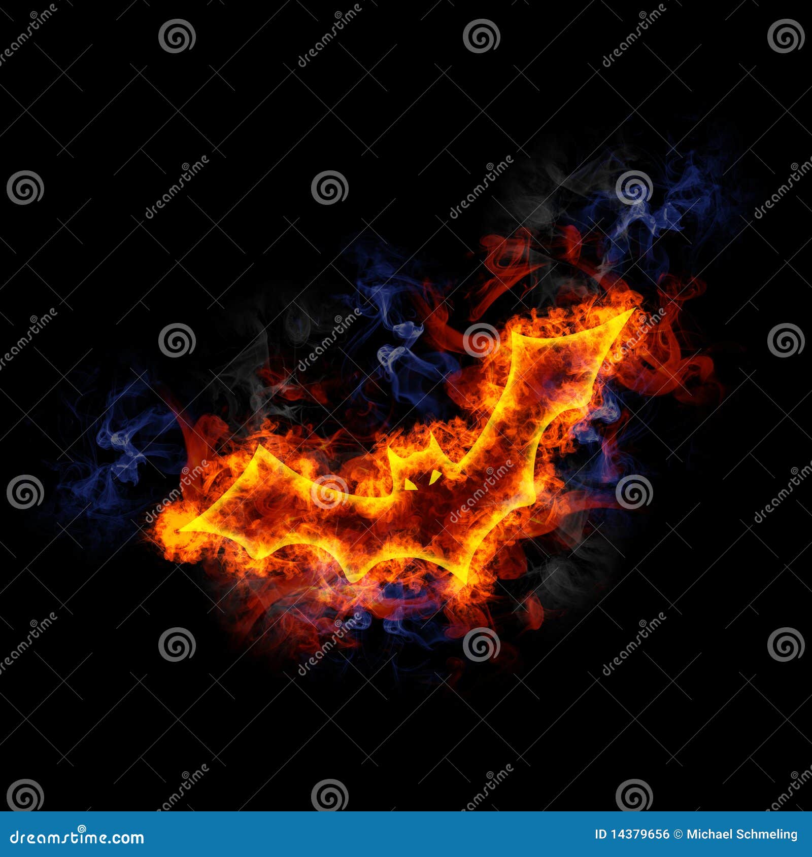 Fiery bat. stock illustration. Illustration of ardent - 14379656