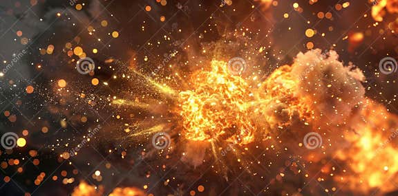 Fiery Blast. Dynamic Explosion on Transparent Background Stock ...
