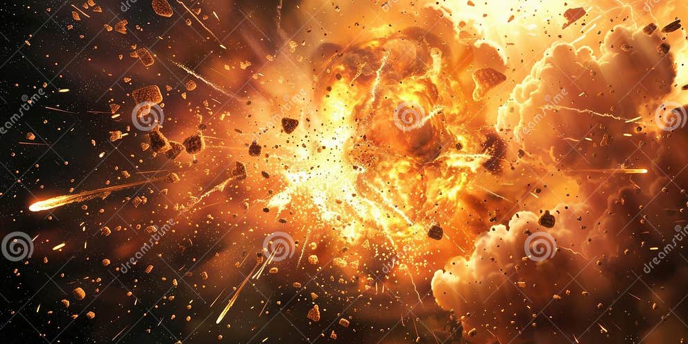 Fiery Blast. Explosive Power Concept Stock Illustration - Illustration ...