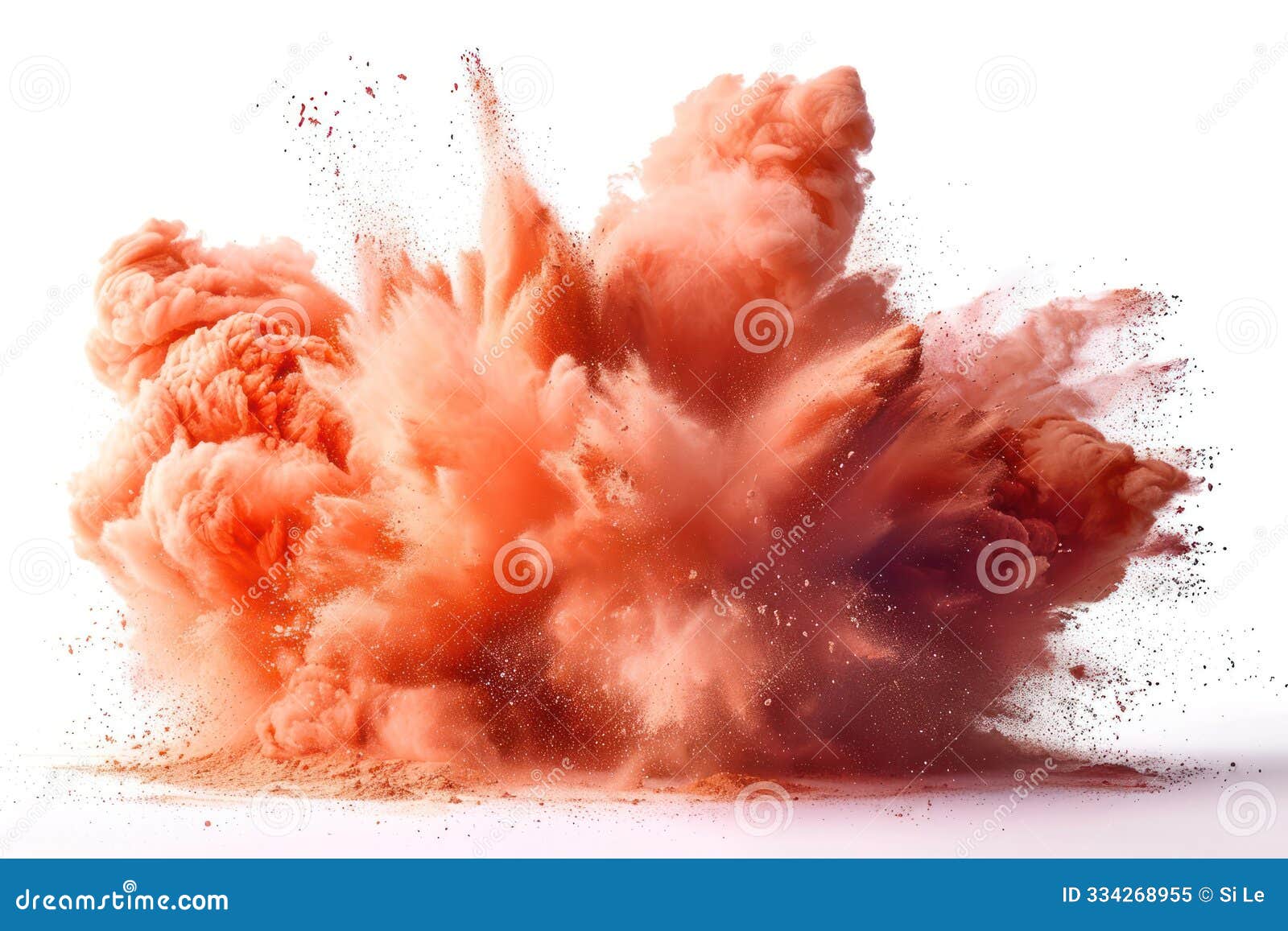 Fiery Blast: Isolated Explosion Powder on White Background Stock ...