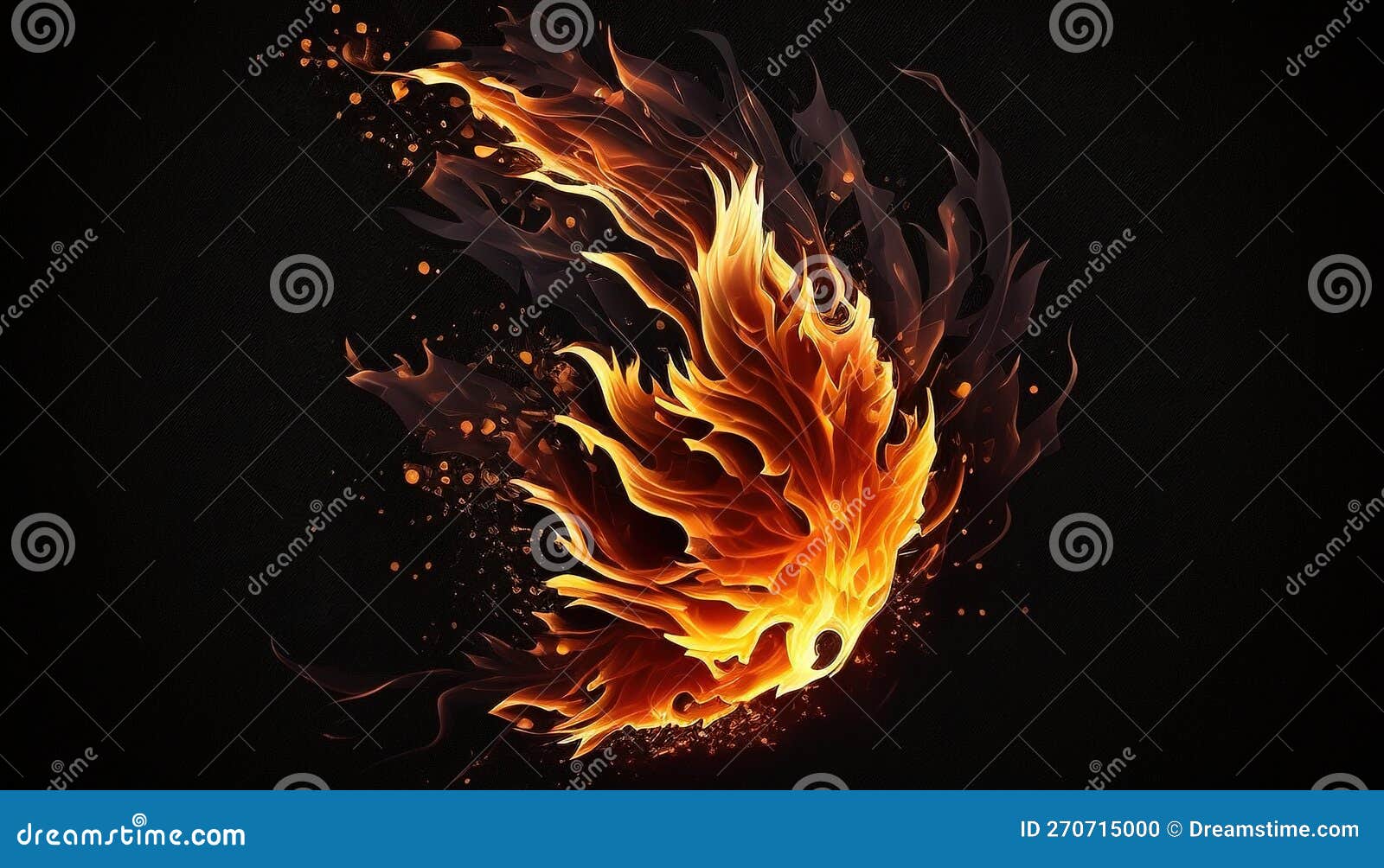 Fiery Blaze Ignites the Darkness Illustration of Fire Stock Photo ...
