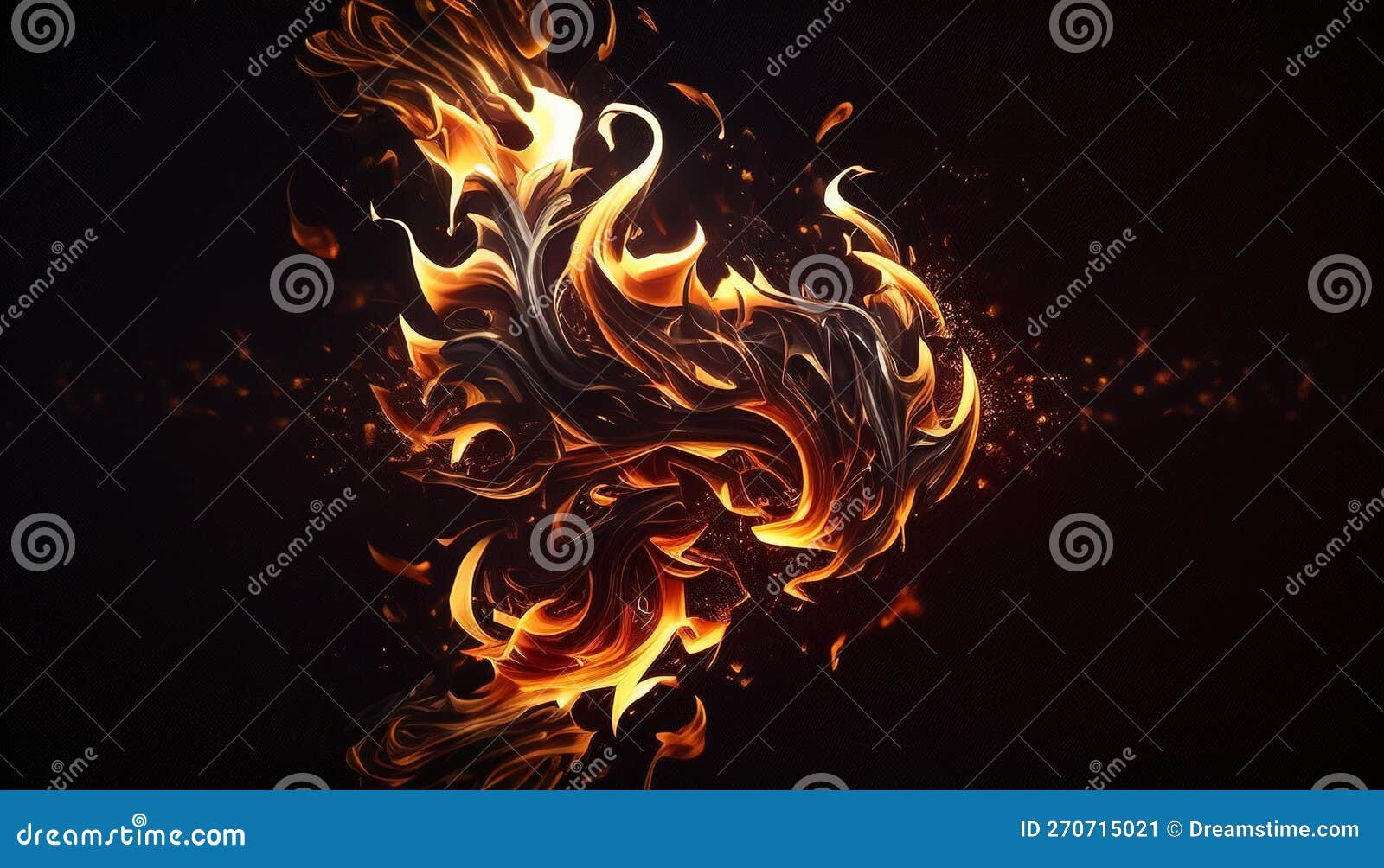 Fiery Blaze Ignites the Darkness Illustration of Fire Stock ...