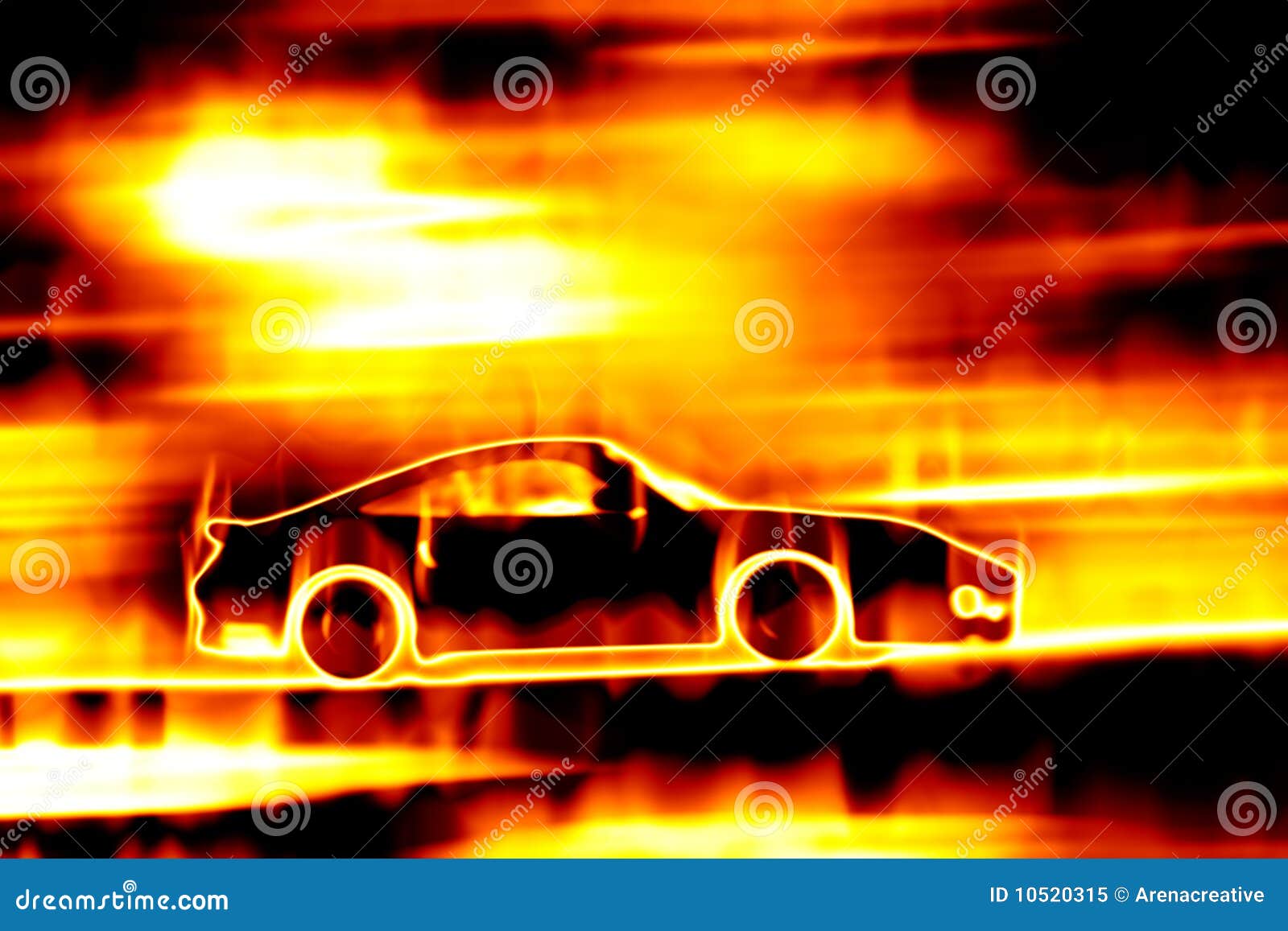 Fiery Blazing Sports Car editorial image. Illustration of luxury - 10520315