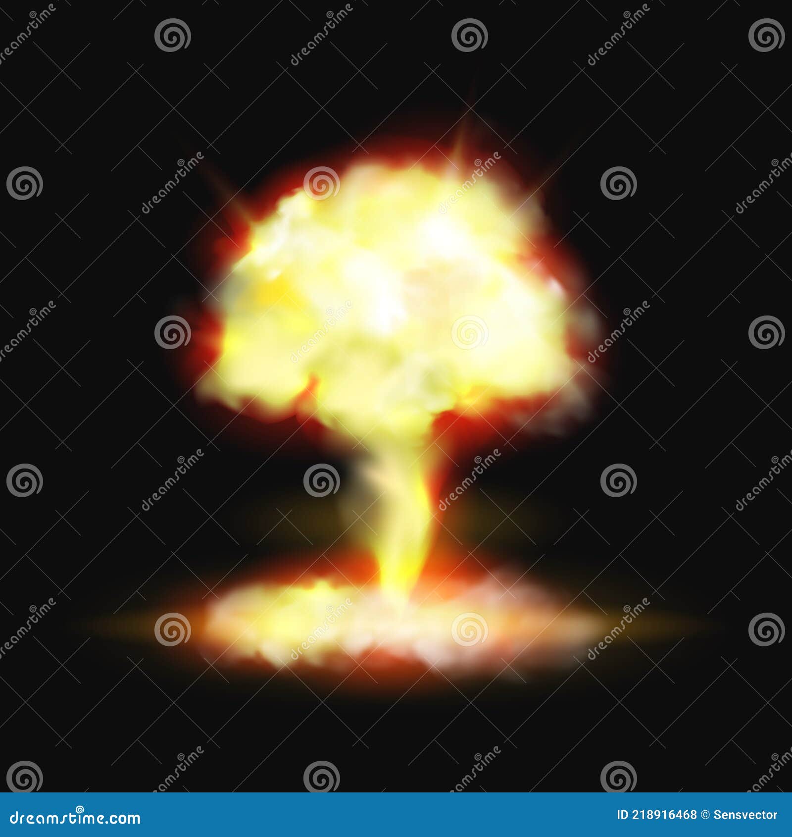 Fiery Boom Explosive Bomb Mushroom Explosion Effect Stock Vector ...