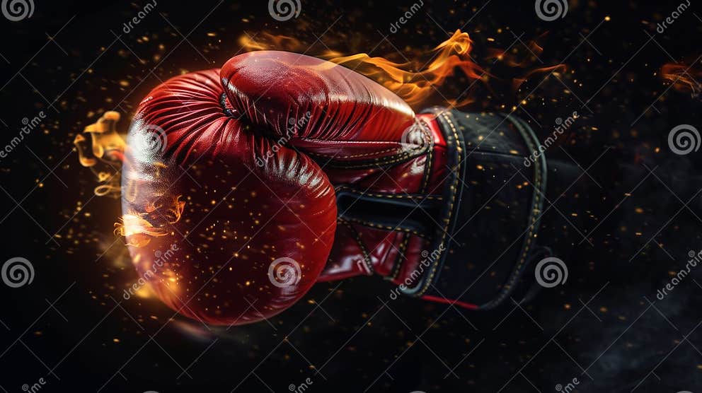 Fiery Boxing Glove with Flames Stock Illustration - Illustration of ...