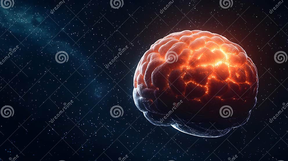 A Fiery, Brain-shaped Object Explodes in the Vast Expanse of Space, Its ...