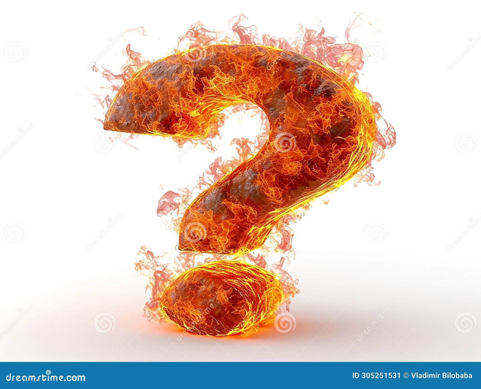 Fiery Burning Question Mark On A Light Background Stock Image ...