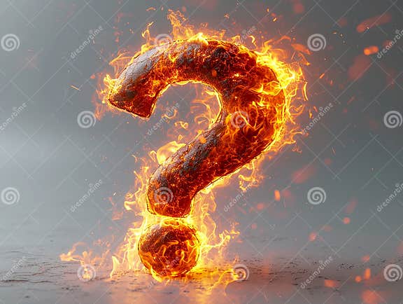 Fiery Burning Question Mark on a Light Background Stock Illustration ...