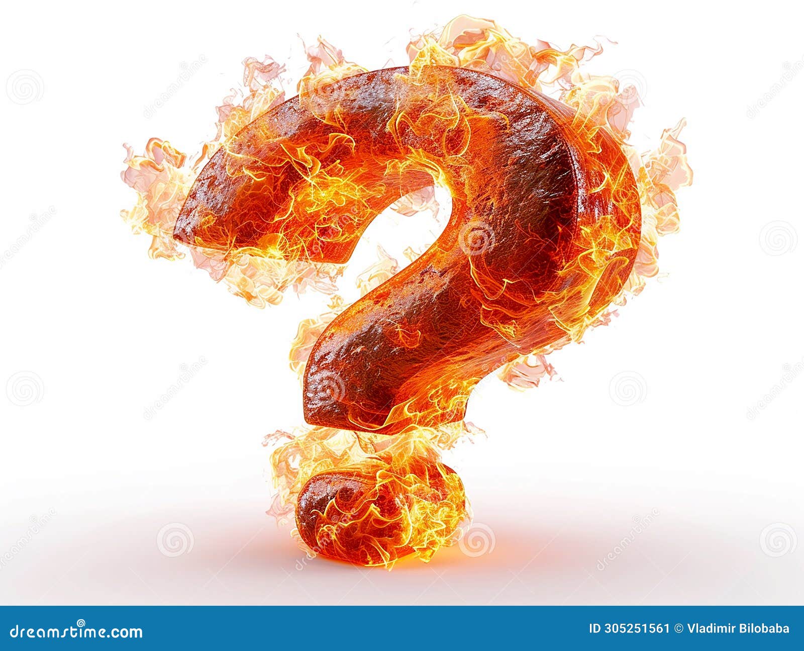 Fiery Burning Question Mark On A Light Background Stock Image ...