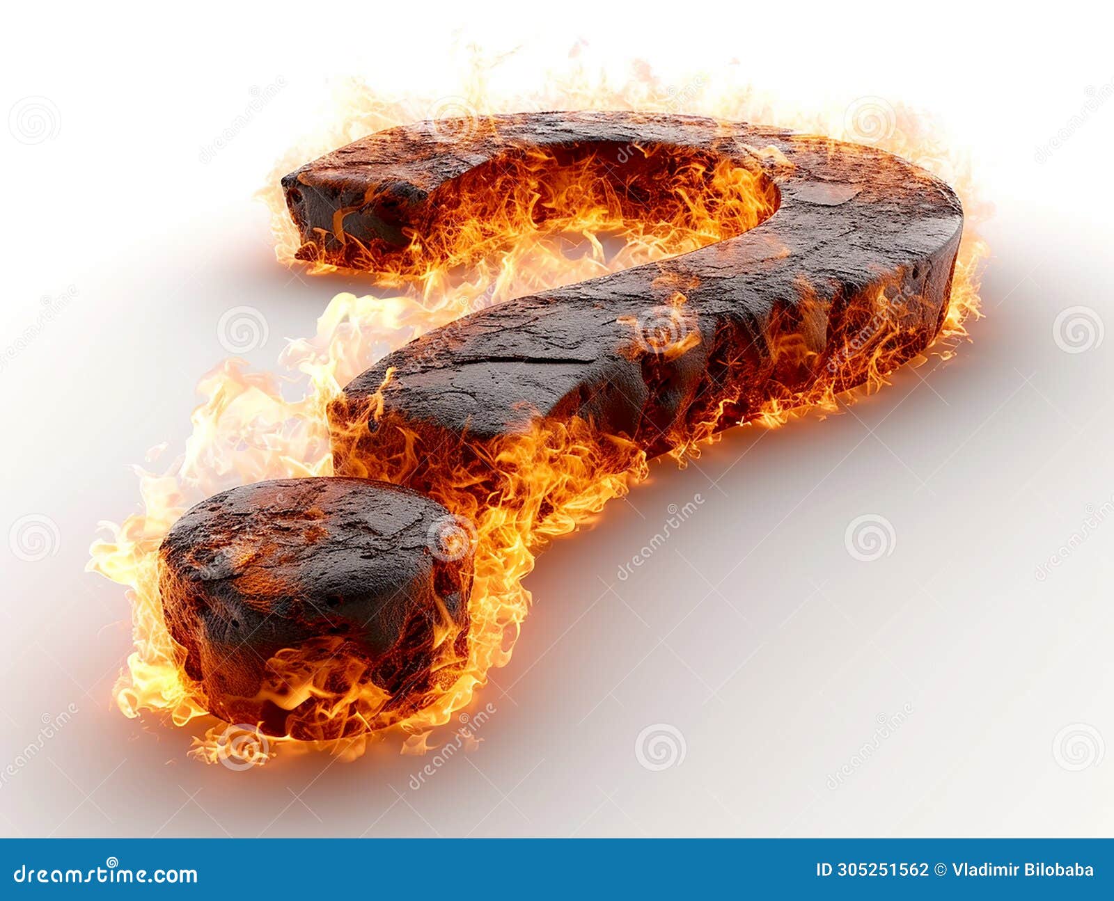 Fiery Burning Question Mark On A Light Background Stock Photography ...