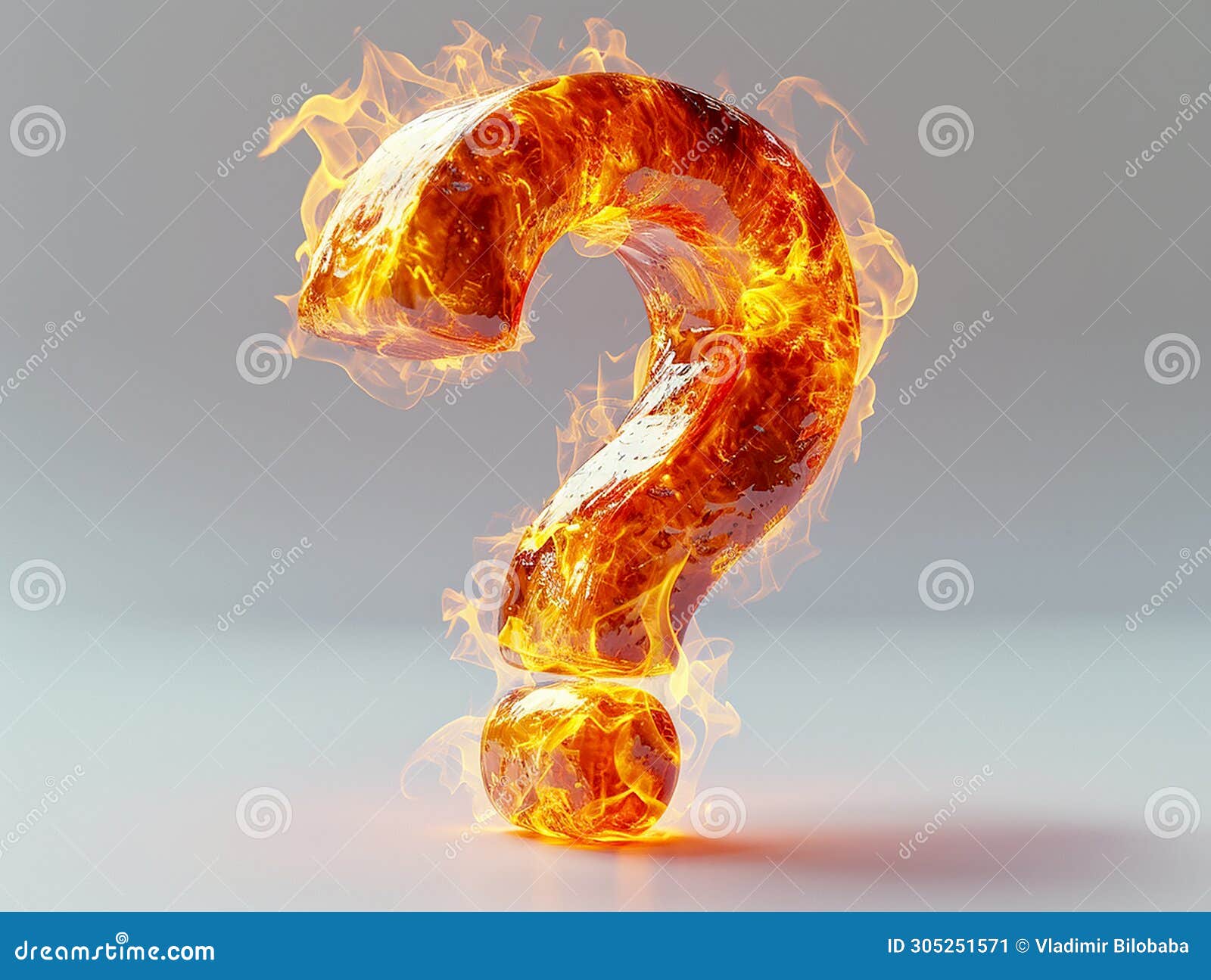Fiery Burning Question Mark On A Light Background Royalty-Free Stock ...