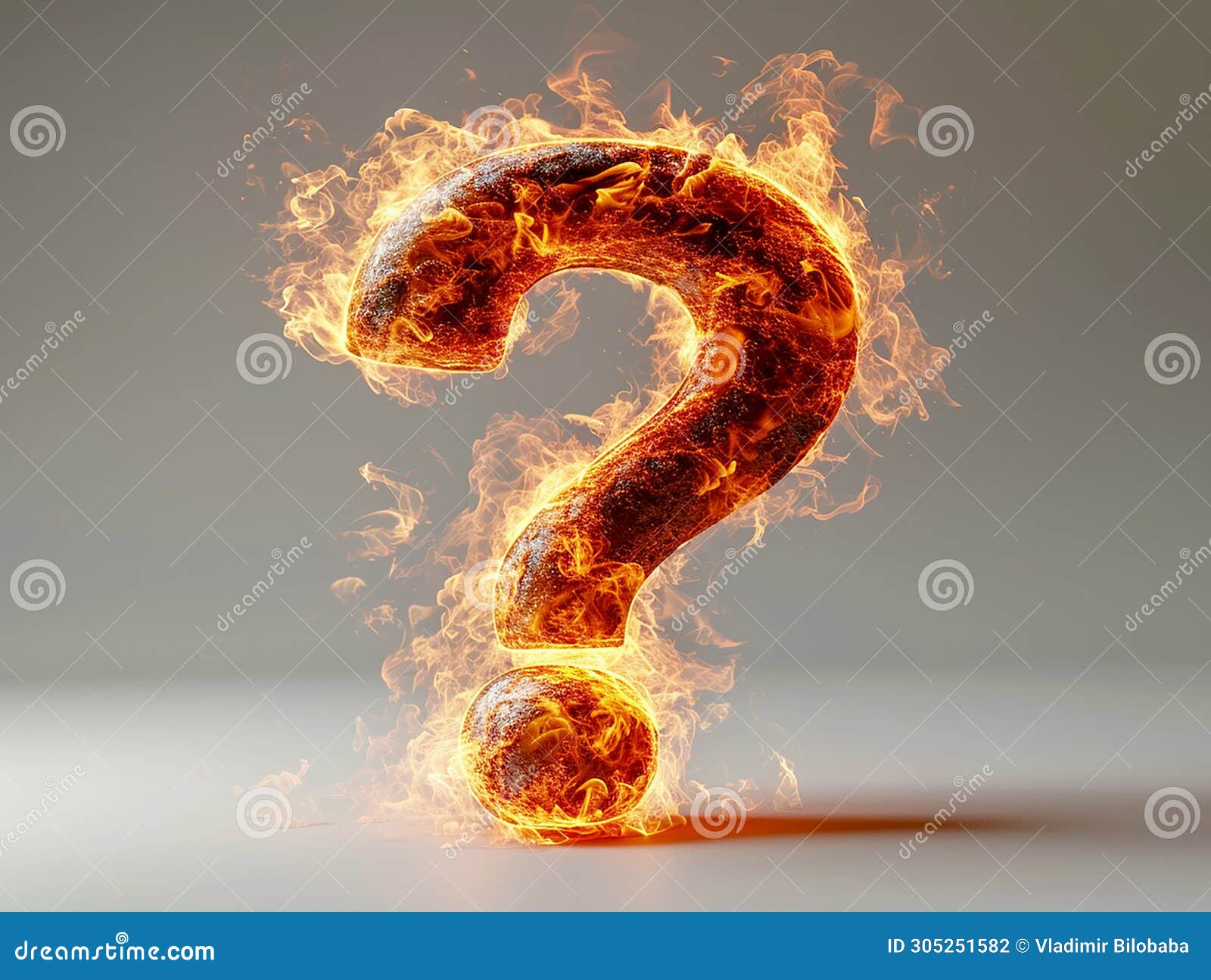 Fiery Burning Question Mark On A Light Background Royalty-Free Stock ...