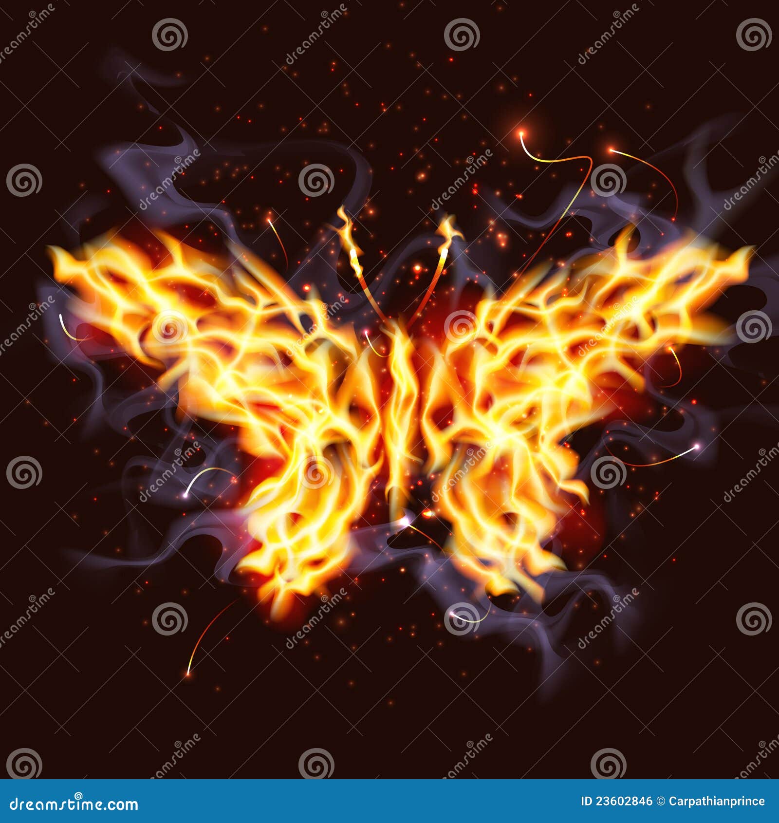 Fiery Butterfly stock vector. Illustration of flames - 23602846