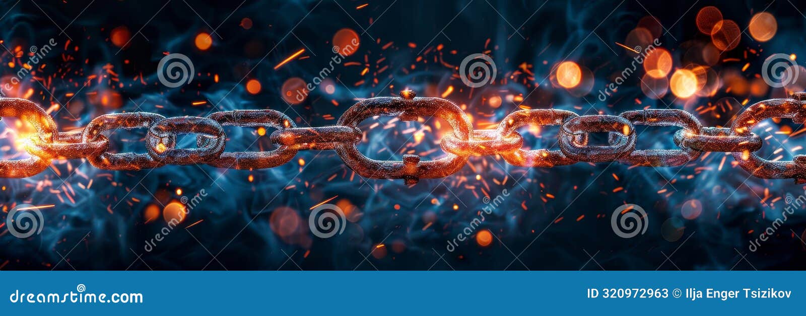 Fiery Chains Symbol Of Unwavering Strength In The Face Of Challenges, A ...