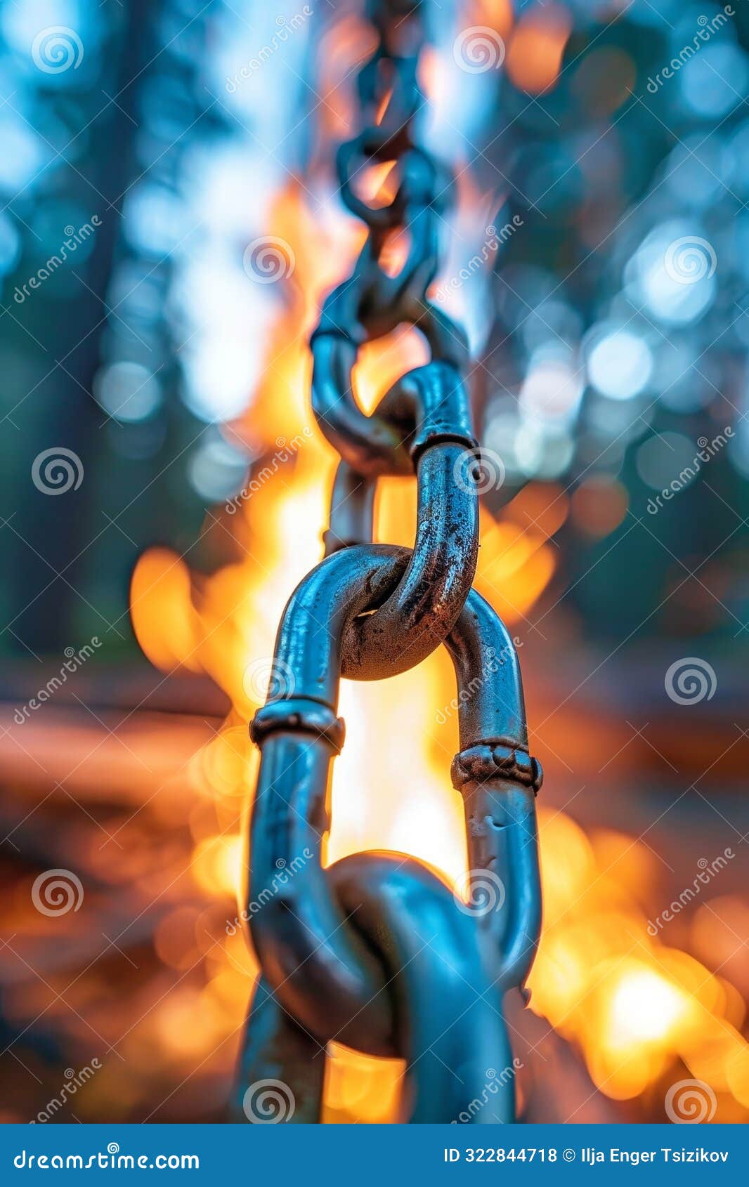 Fiery Chains Symbol Of Unwavering Strength In The Face Of Challenges, A ...