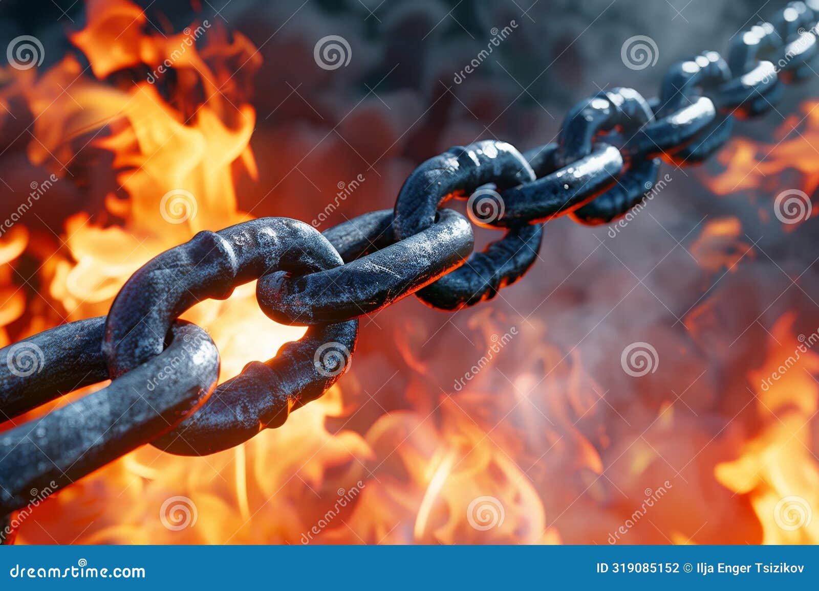 Fiery Chains Symbolize Resilience and Strength in the Face of Adversity ...
