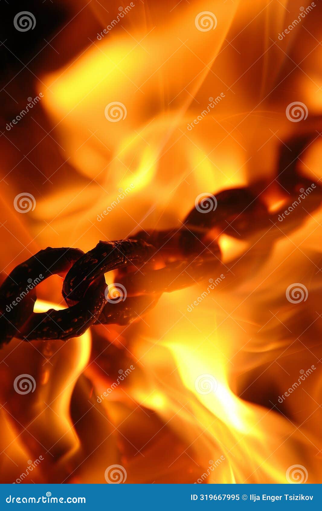 Fiery Chains Symbol Of Unwavering Strength In The Face Of Challenges, A ...