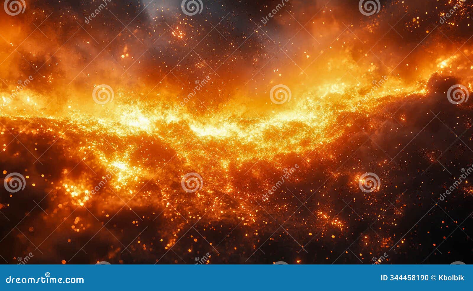 Fiery, Chaotic Scene with Glowing Orange and Yellow Clouds, Resembling ...