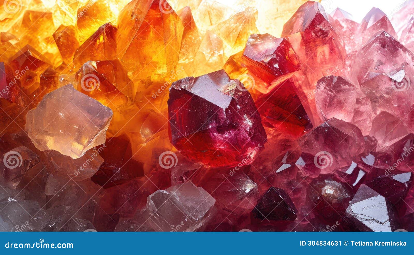 Fiery Collage of Ruby, Garnet, and Citrine, Radiating Warmth and ...