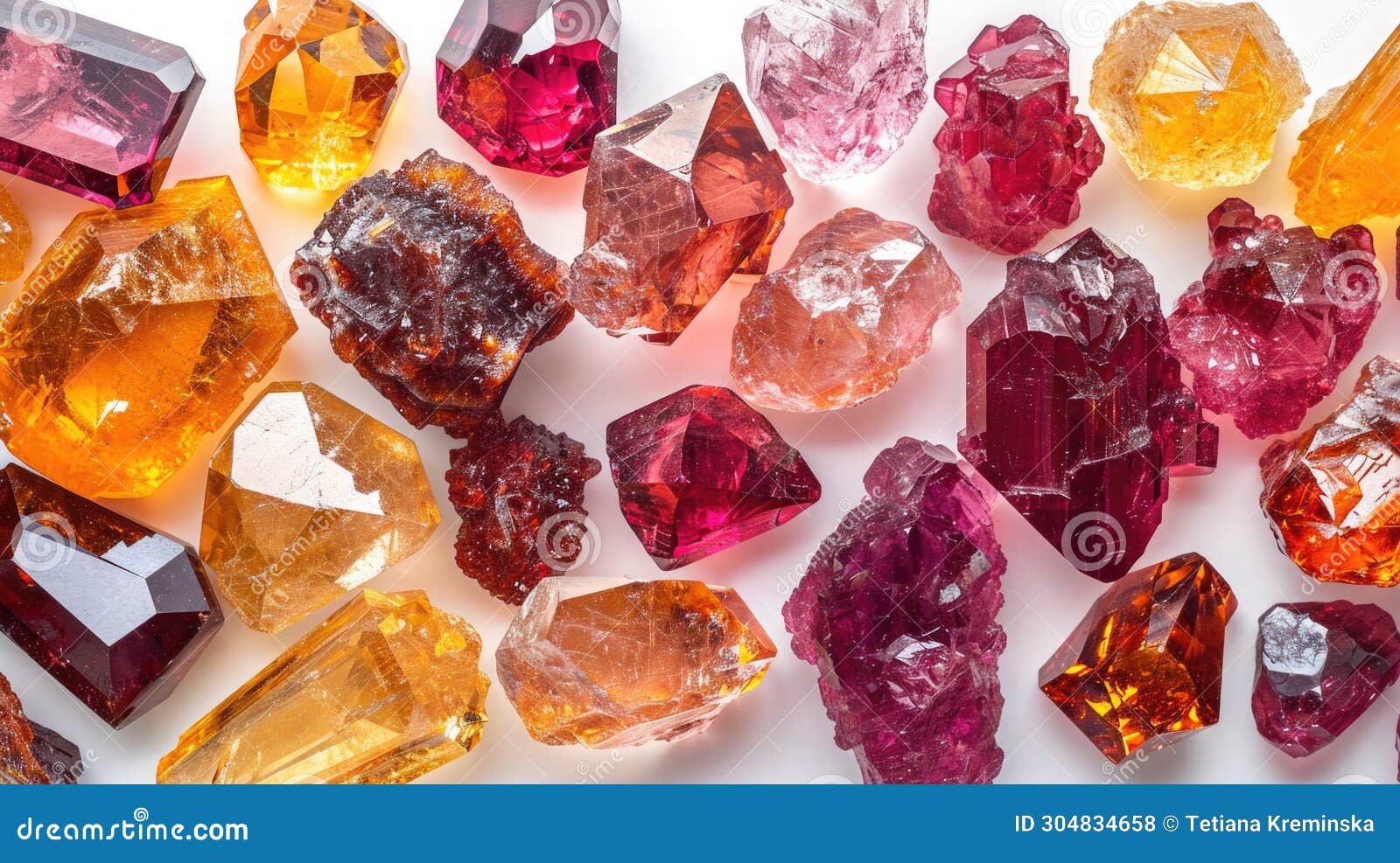 Fiery Collage of Ruby, Garnet, and Citrine, Radiating Warmth and ...