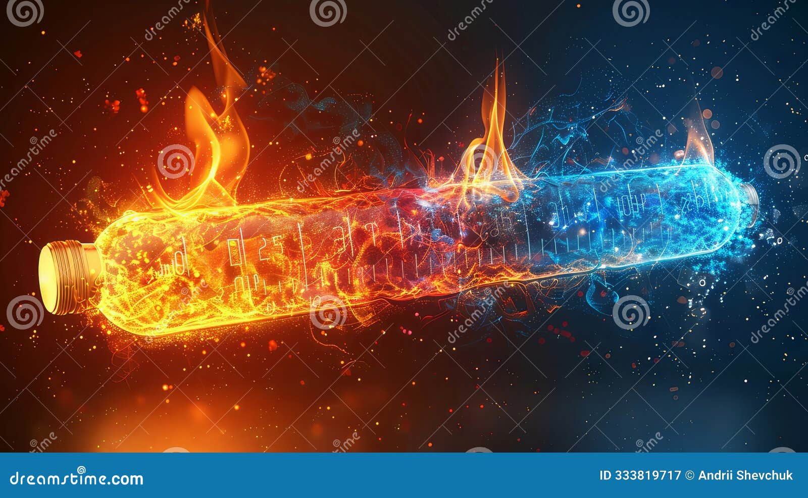 Fiery and Cool Thermometer Visual Representation in Dynamic CGI ...