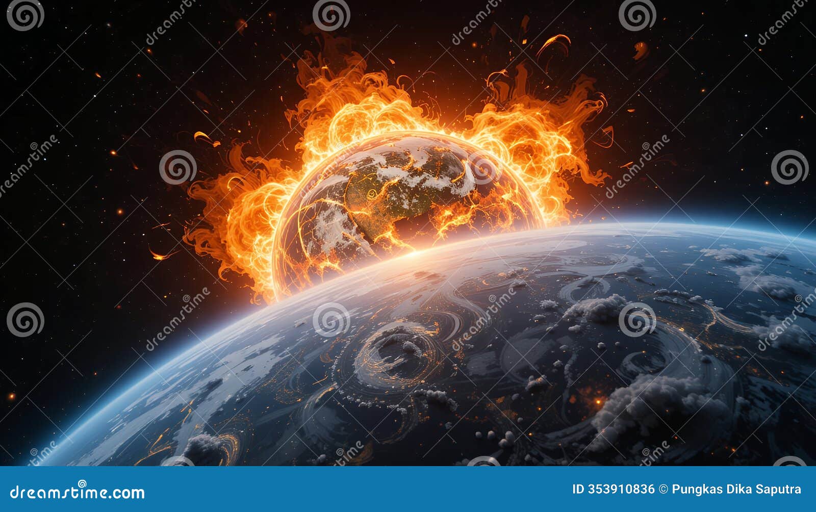 Fiery Cosmic Collision between Planets in an Expansive Space ...