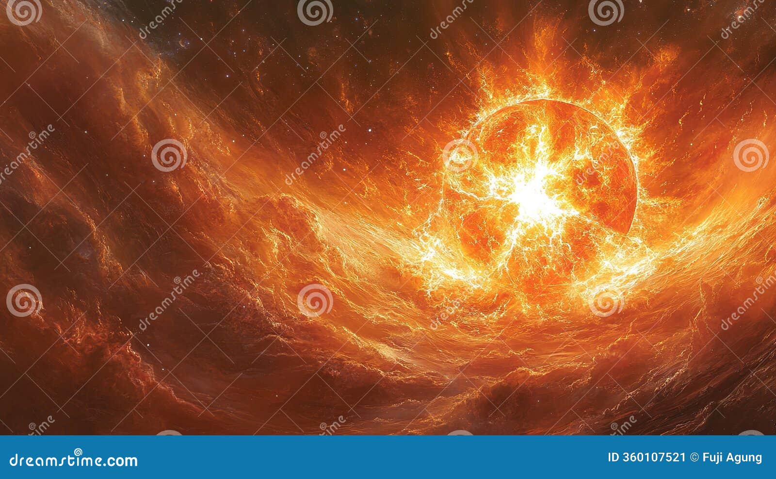 Fiery Cosmic Explosion Nebula Backdrop Space Art Game Design Stock ...