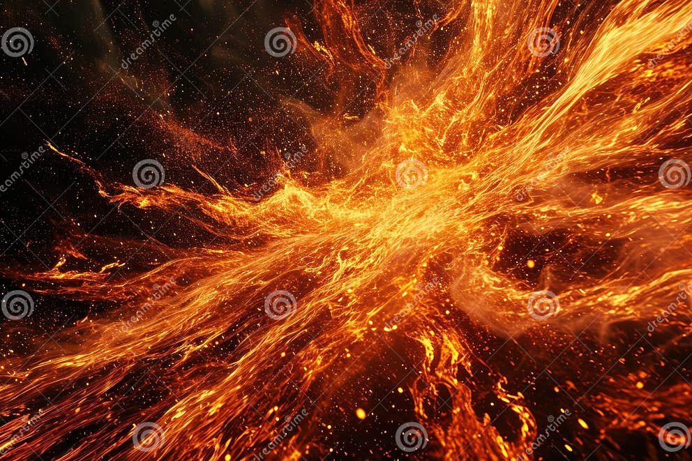 Fiery Cosmic Explosion in Space Stock Illustration - Illustration of ...