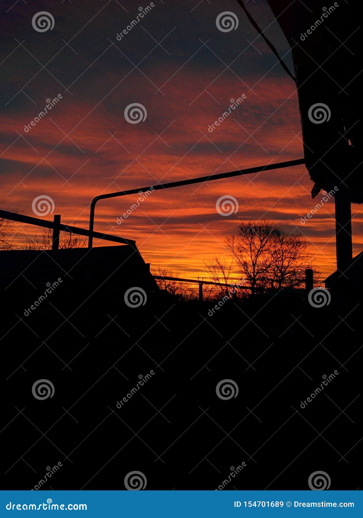Fiery dawn stock image. Image of summer, fire, dawn - 154701689