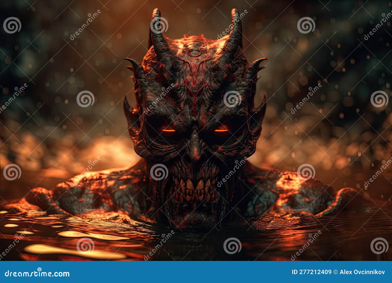 Fiery Depiction of the Devil in Hell. Perfect for Halloween Invitations ...
