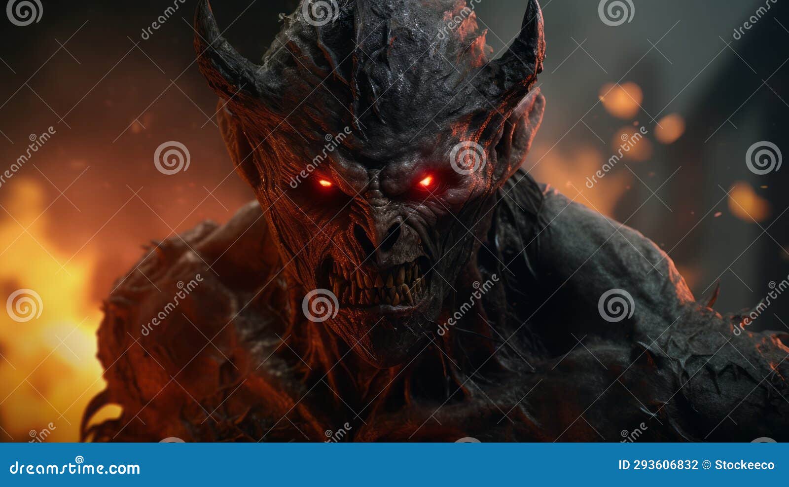 Fiery Devil With Red Eyes - Unreal Engine Rendered Supernatural Realism ...