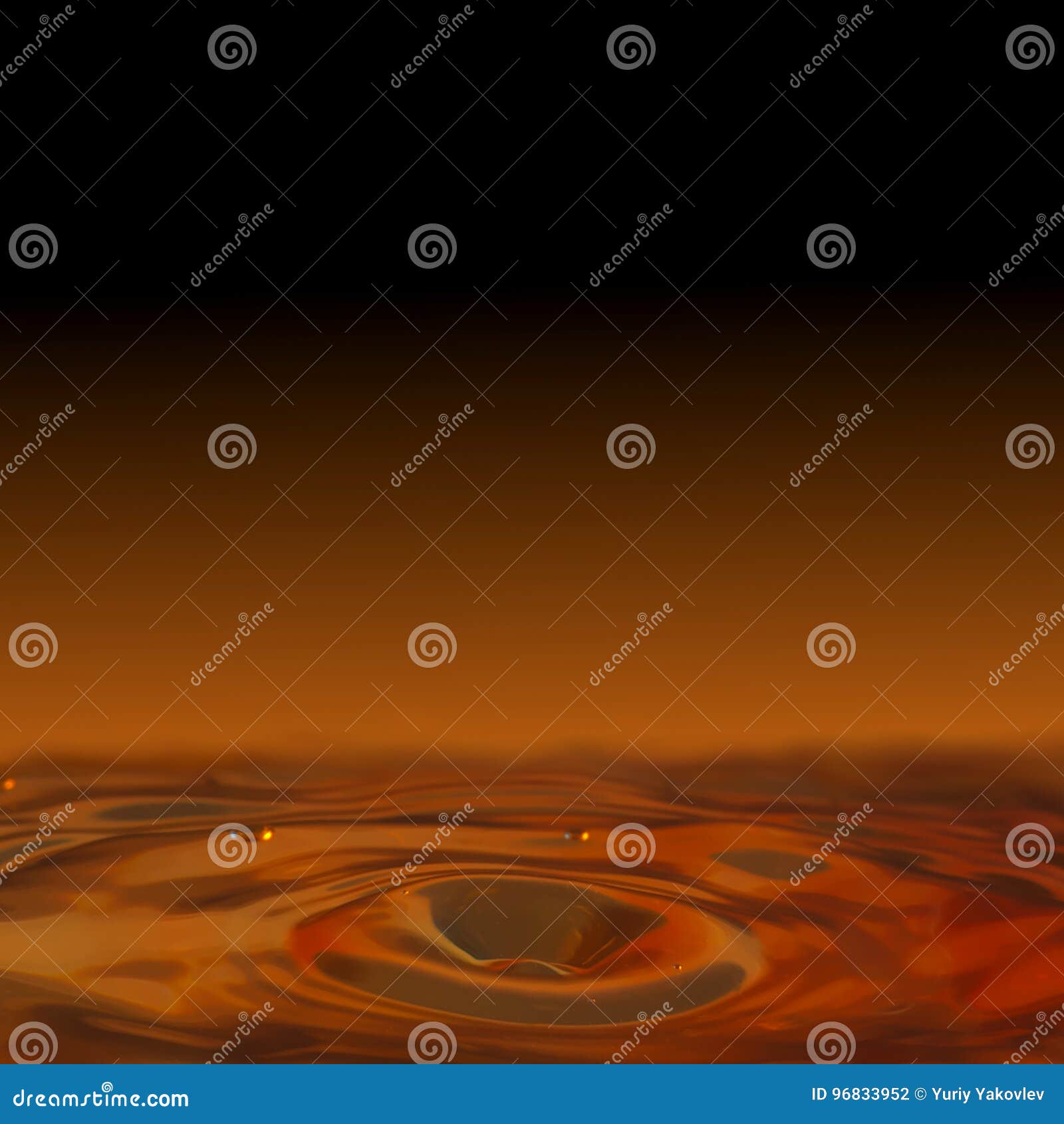 Fiery Dripping Liquid, Corona Yellow And Blue Luminescence Stock ...