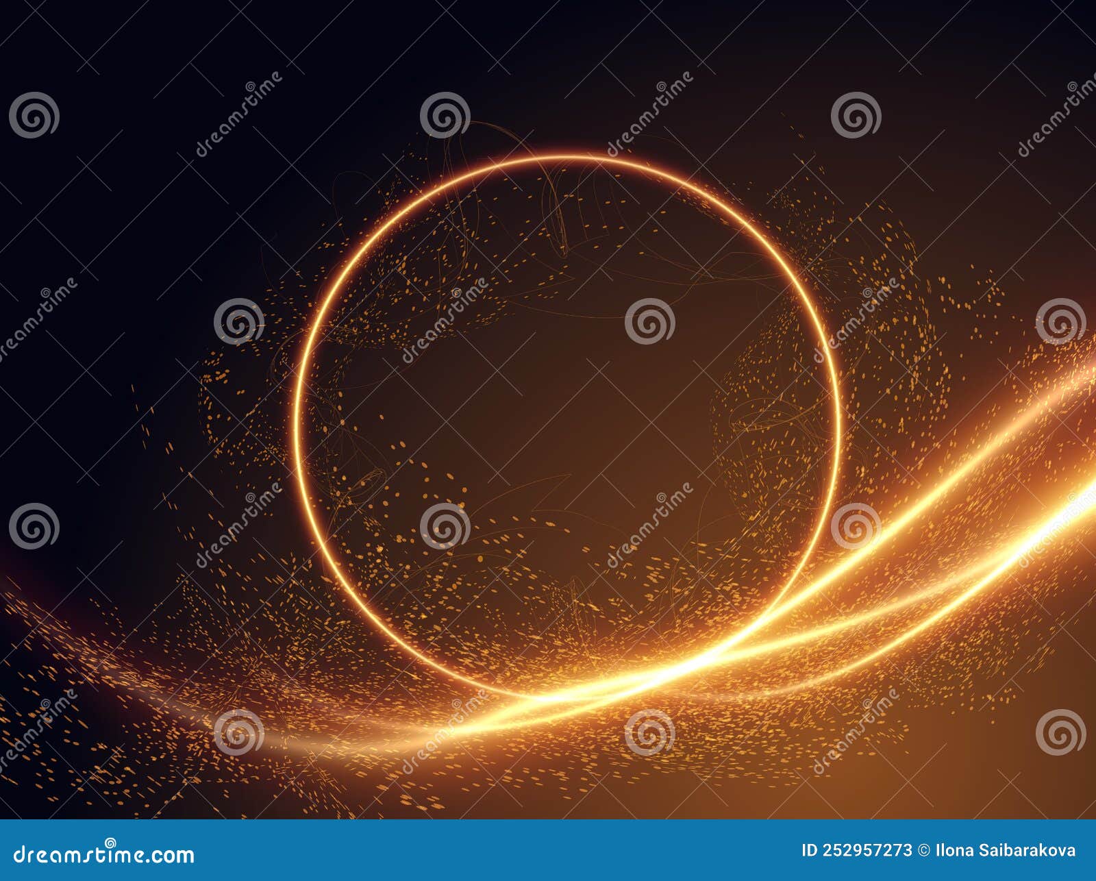 Fiery Effect Shiny Line with Bright Sparks Vector Background. Stock ...