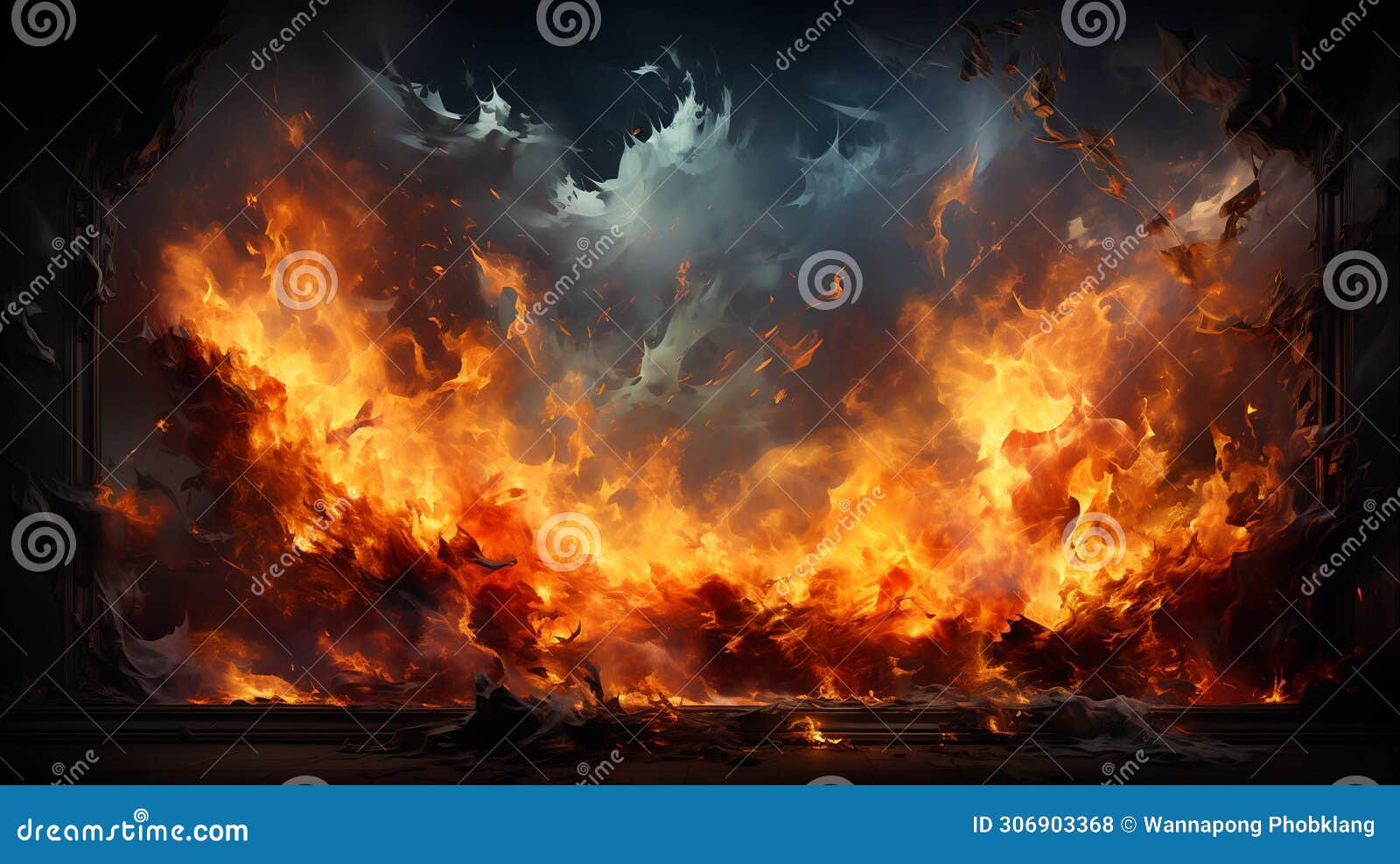 Fiery Element a Mesmerizing Blaze Illuminating the Night Wildfire ...