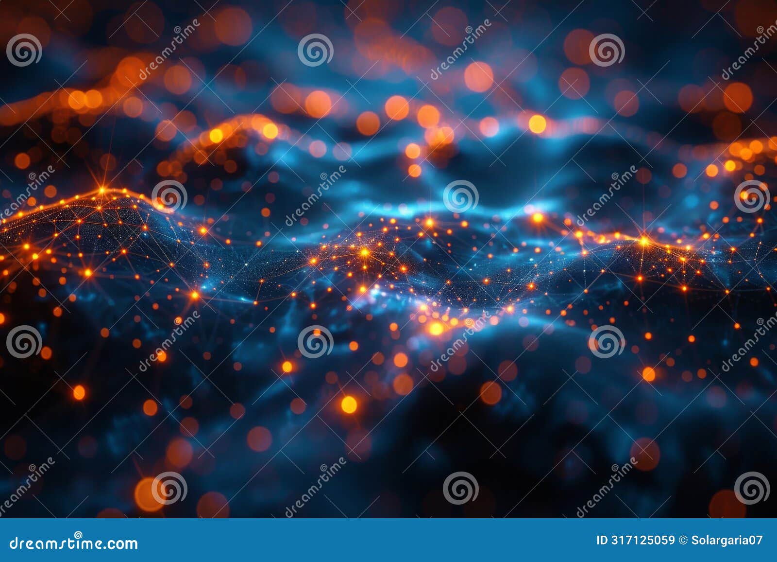 Fiery Energy Flow in Abstract Digital Environment Stock Image - Image ...