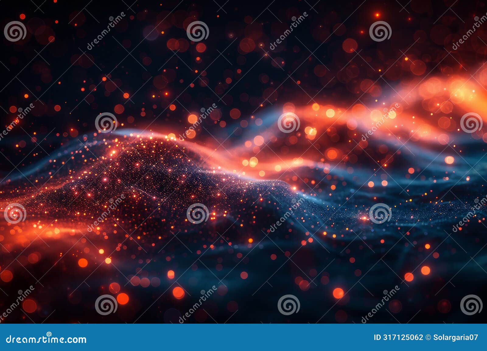 Fiery Energy Flow in Abstract Digital Environment Stock Photo - Image ...
