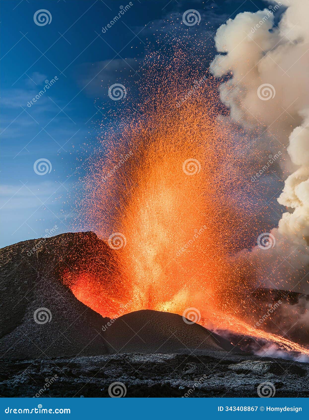 Fiery Eruption Volcano Collage Royalty-Free Stock Image | CartoonDealer ...