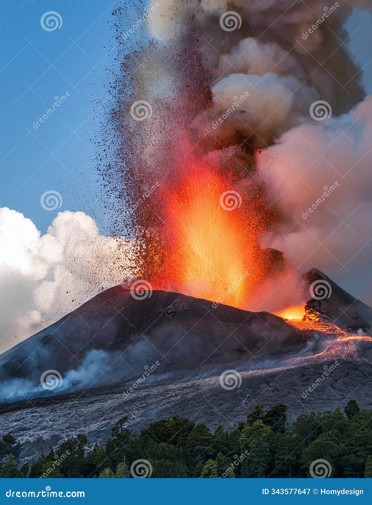 Fiery Eruption Volcano Collage Royalty-Free Stock Image | CartoonDealer ...