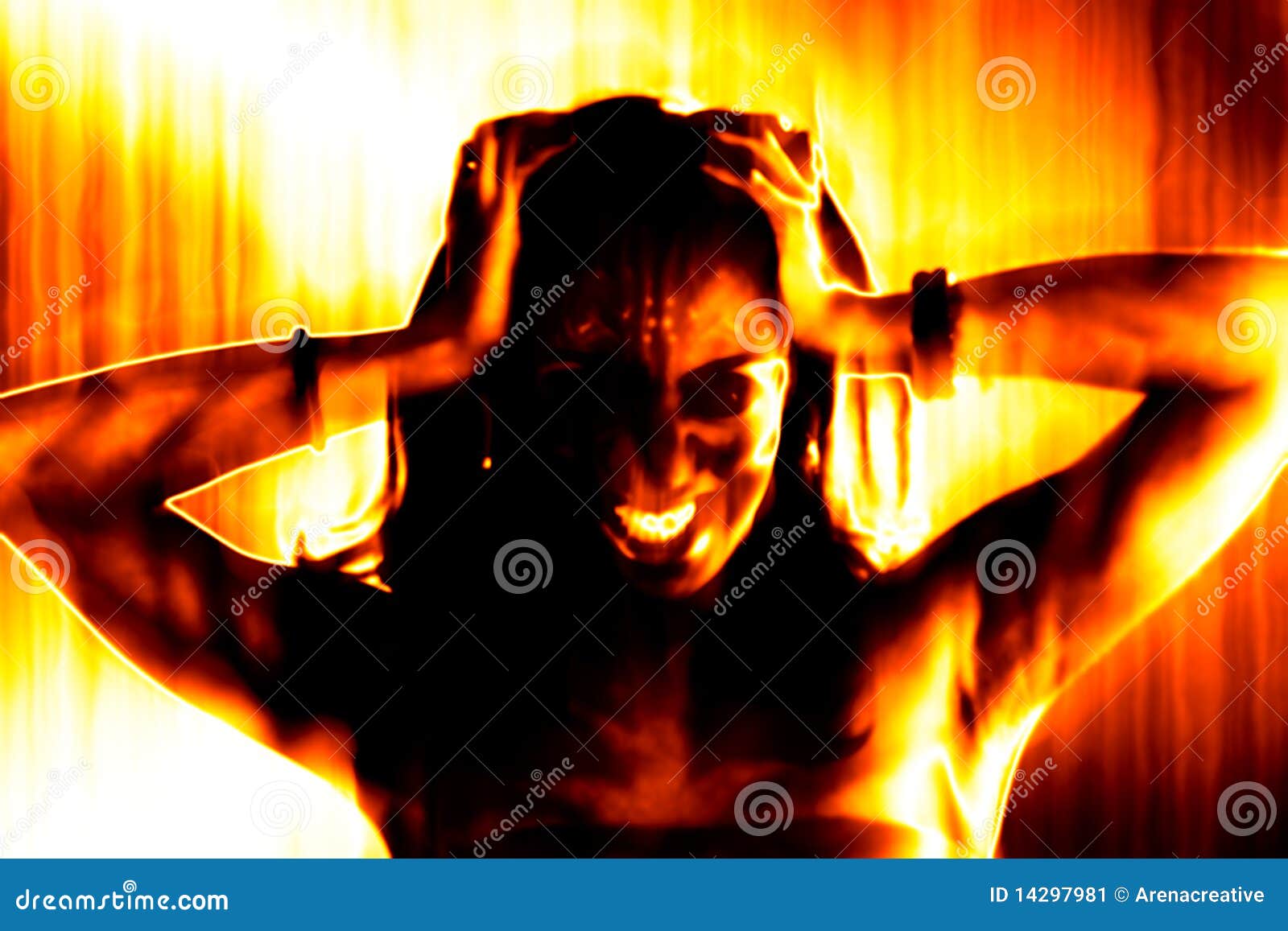 Fiery Evil Woman stock illustration. Illustration of hell - 14297981