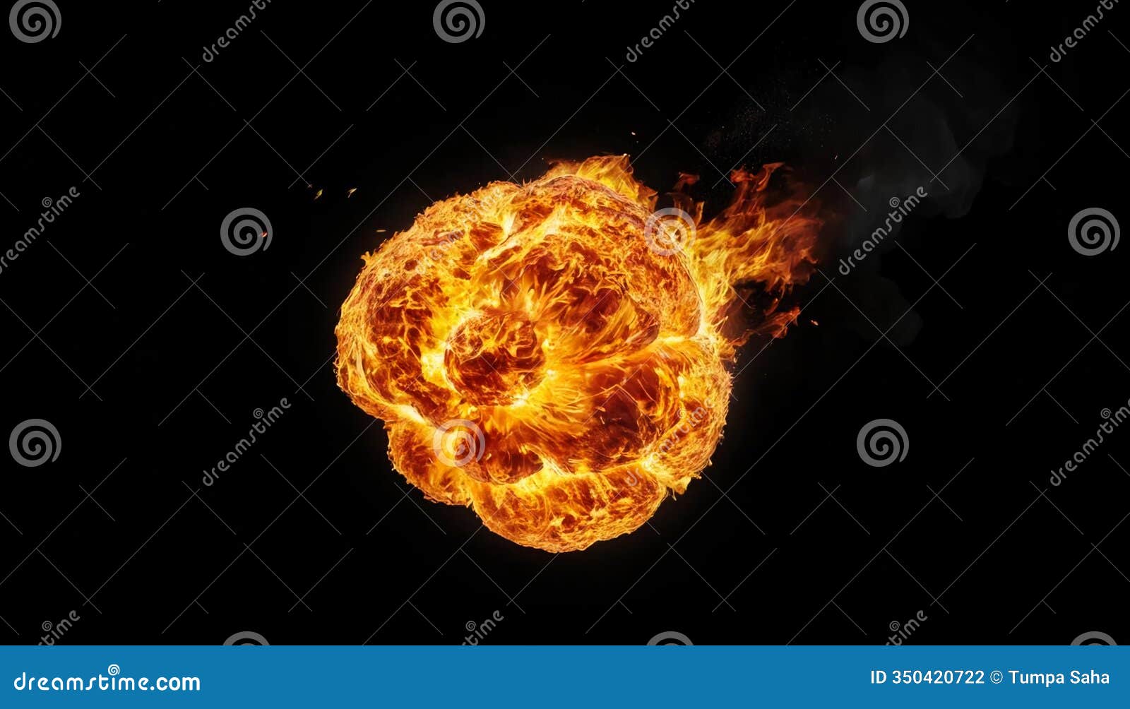 Fiery Explosion Against a Black Background Stock Illustration ...